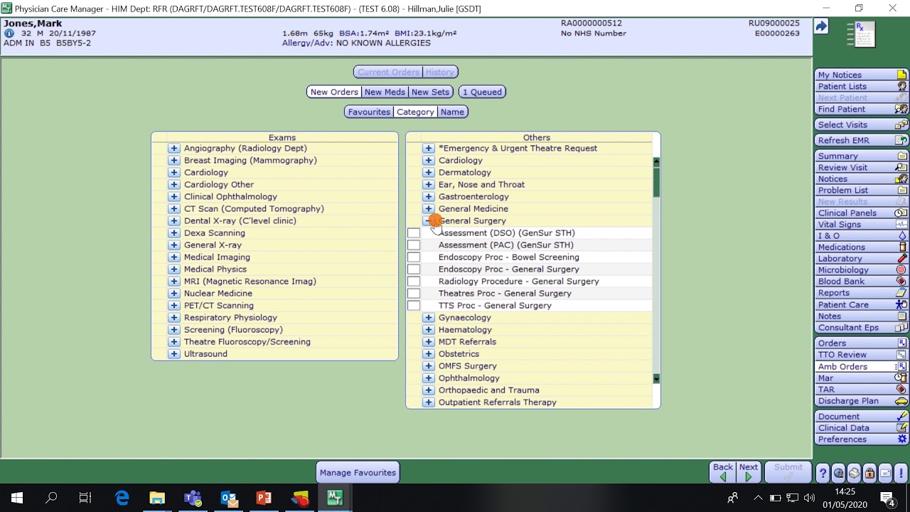 MEDITECH   Help & Tips for Consultants   Setting Up Favourites for Amb Orders