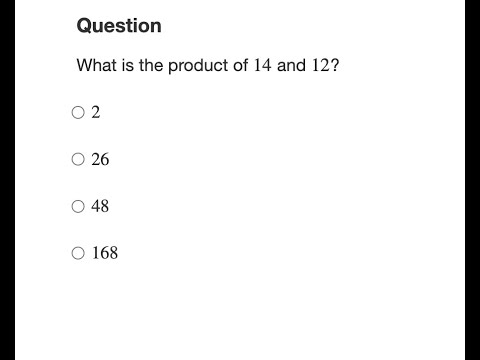 What is the product of 14 and 12? Multiplying Two Digit Numbers