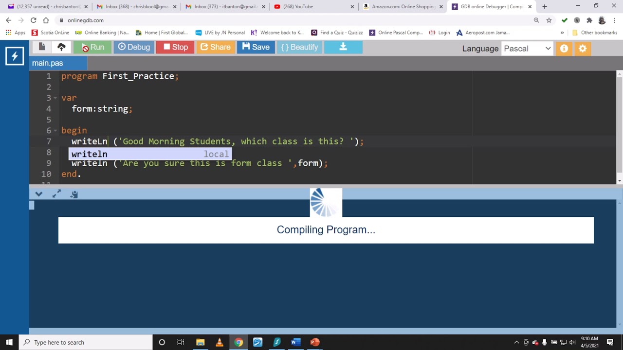 Pascal Input & Output Syntax
