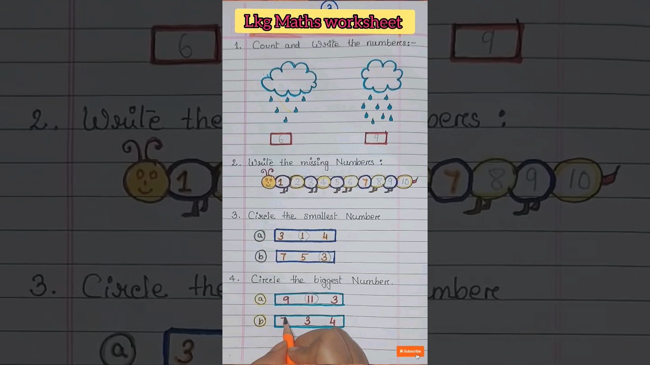 maths Worksheet | #sblittlewings #lkg #worksheet #mathsworksheet