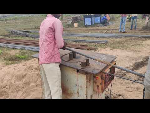 Bending 32mm dia TMT rod with bending machine#trending #civilengineering #infrastructure#trending
