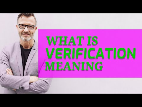 Verification | Definition of verification