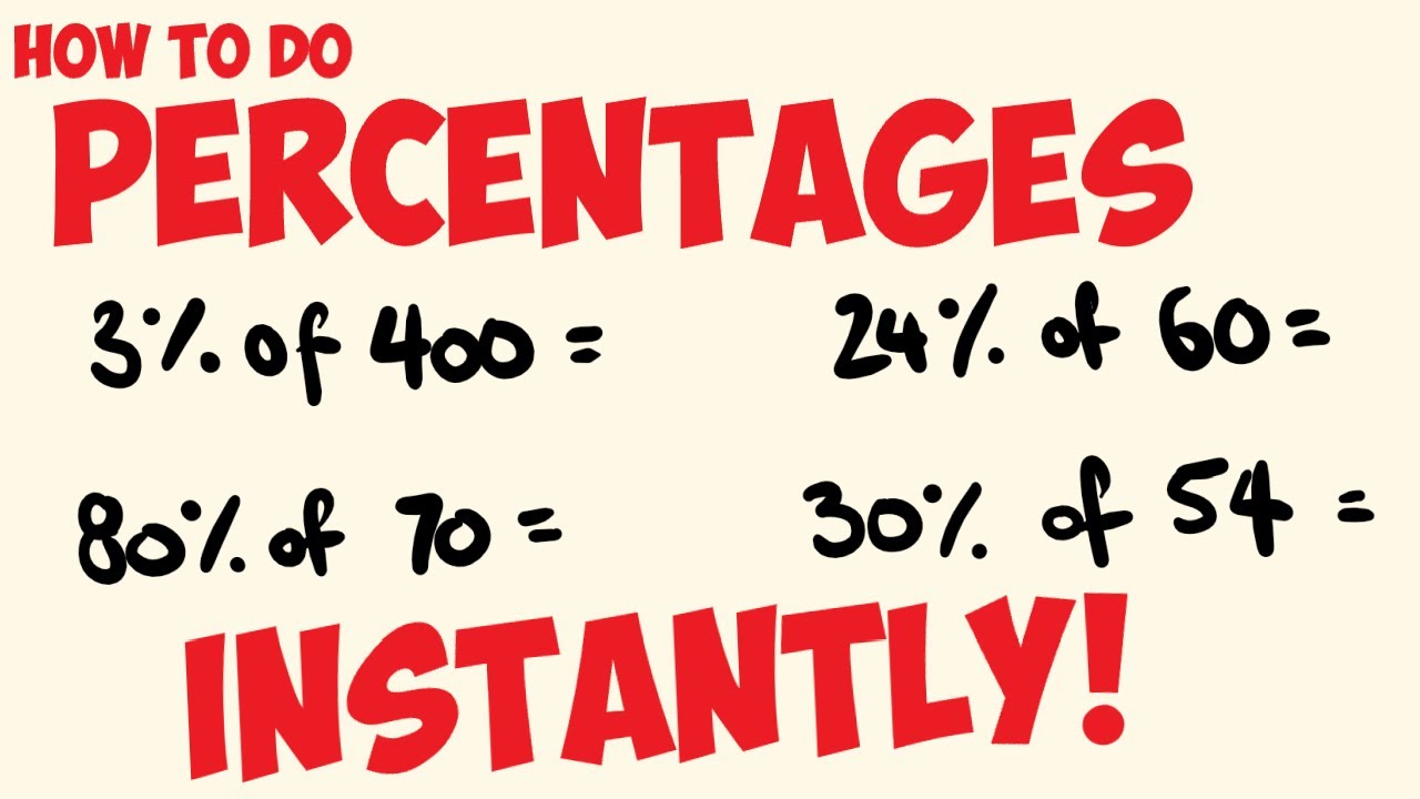 How to work out percentages INSTANTLY