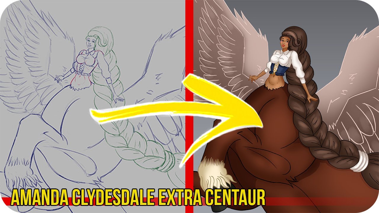Amanda Clydesdale Extra Centaur - Steps Digital Painting Tutorial