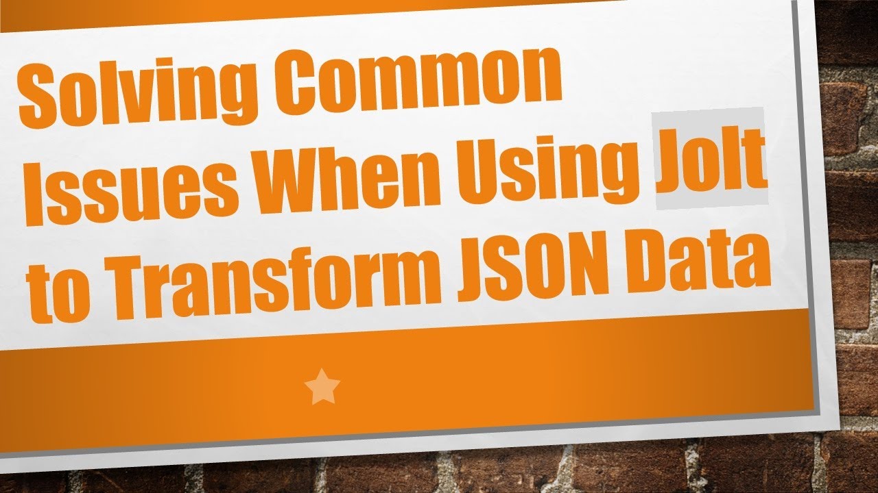 Solving Common Issues When Using Jolt to Transform JSON Data