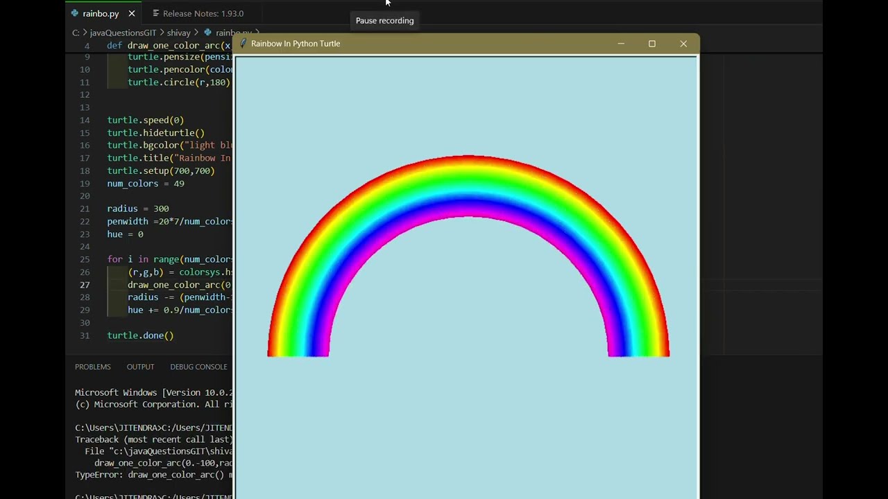 #Python  #Rainbow 🌈 Easy #Beginners Python #Turtle #Tutorial Create Rainbow Graphics in 10 Minute
