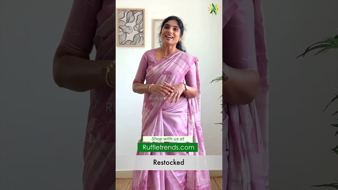 SAREE CODE-Chanderi Mirror | RS.1,050/- | WA-6369545679 | https://ruffletrends.com/