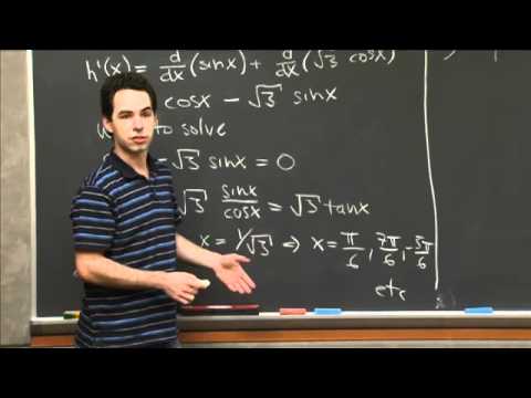Derivatives of Sine and Cosine - 18.01SC Single Variable Calculus, Fall 2010 Video Lecture ...