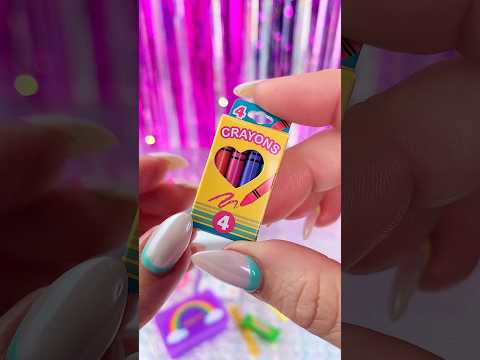 Are these the tiniest pack of Crayons ever? #asmr #mini #miniature #stationery #shorts