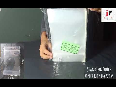 Standing Pouch Zipper Klip klip ukuran 14x22 cm