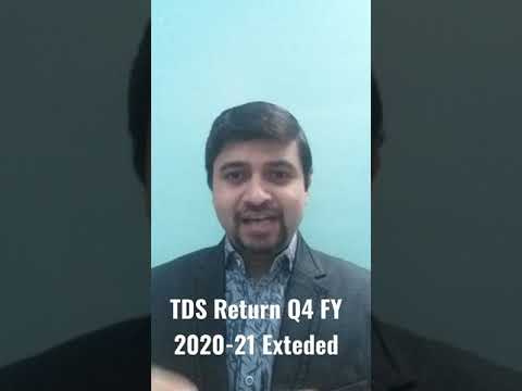 Due Date of TDS quarterly return (FY 2020-21 Q4) Extended to 30June21 AY 2021-22 Extension #Shorts
