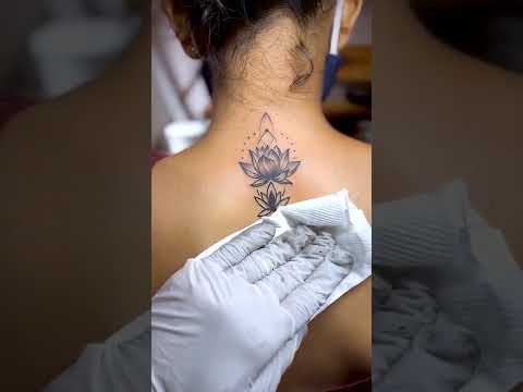 mandala lotus flower tattoo @sumedh_dream_arts #inkedgirls #follow #fam #tranding #backtattoo #music