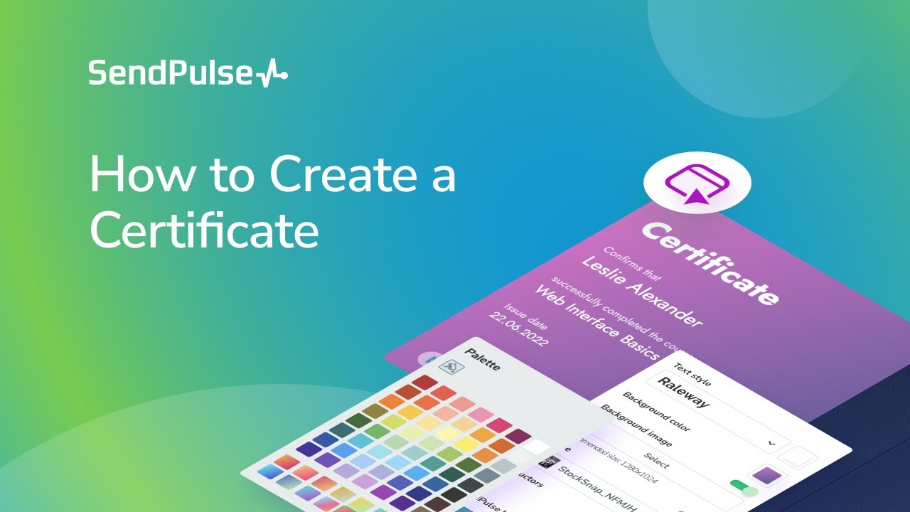 How to Create a Certificate | Online Course Creator from SendPulse