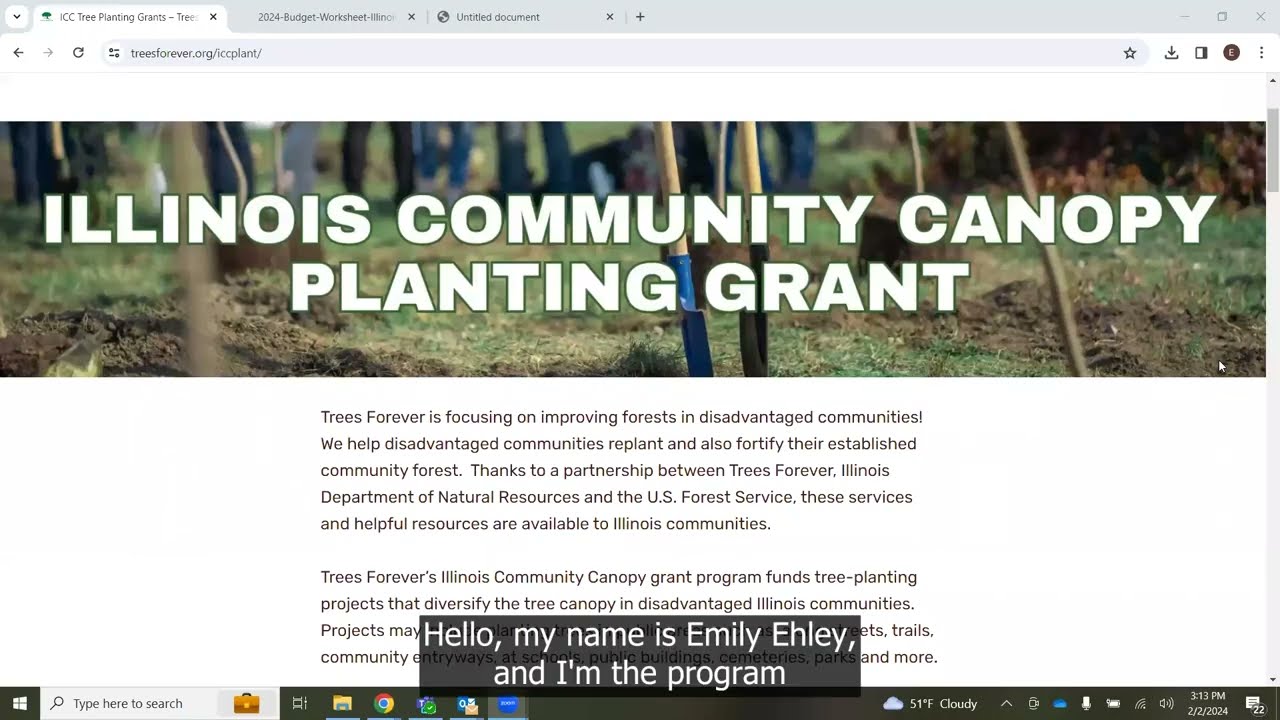 Illinois Community Canopy Planting Grant Application Walk-Through
