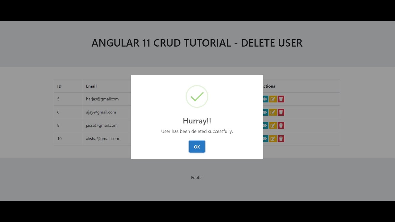 Angular 11 Crud Tutorial - Delete User