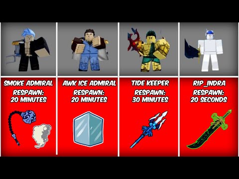 All Blox Fruits Bosses & Raid Bosses Weapon, Respawn GUIDE!