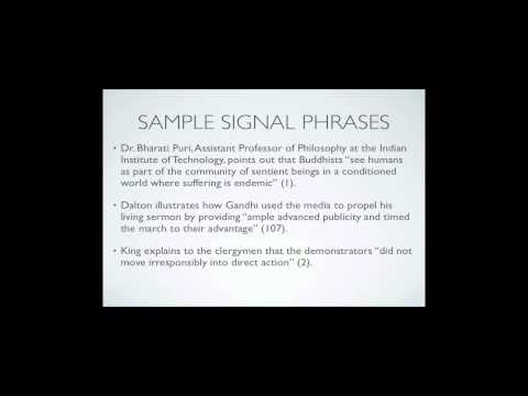 Signal Phrases & Parenthetical Citation
