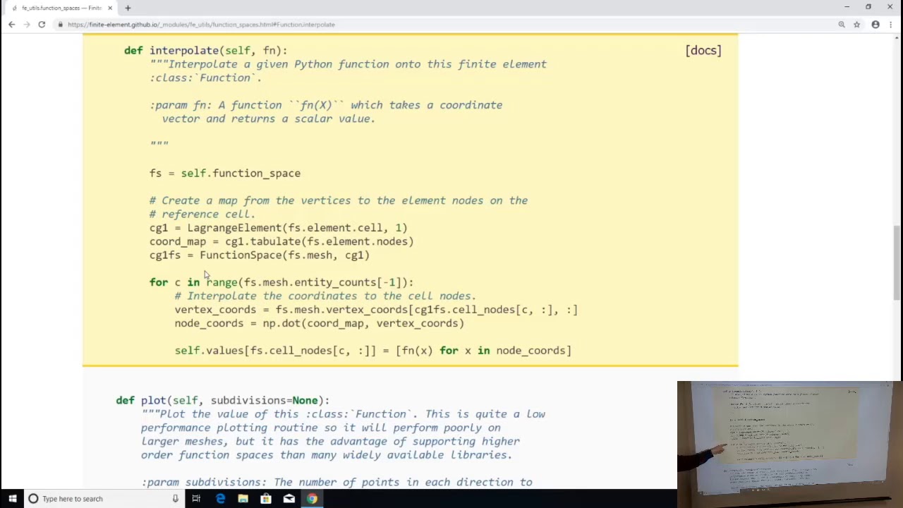 Finite element tutorial 5.2.3: A Python implementation of iterpolation