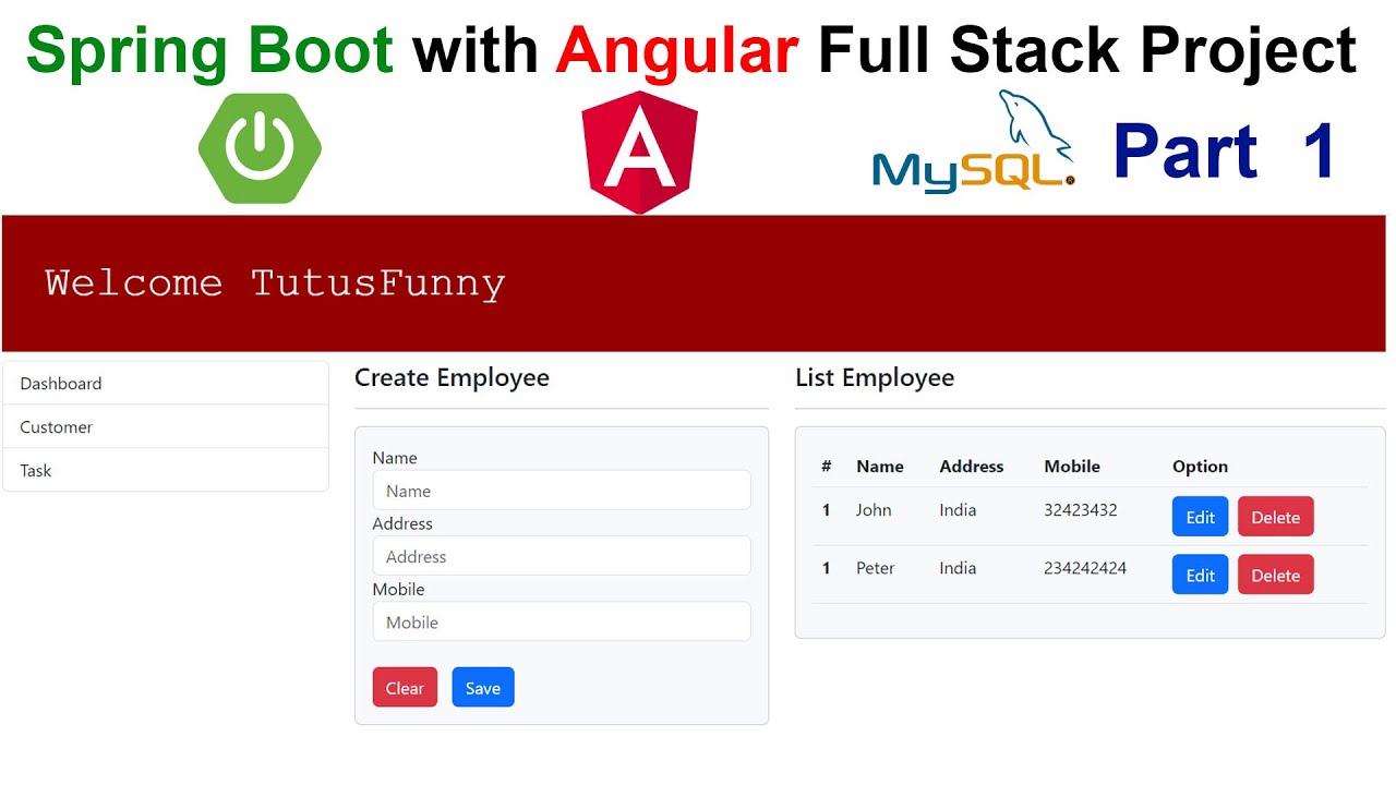 Spring Boot with Angular Full Stack Project  | Part 1  [2023]