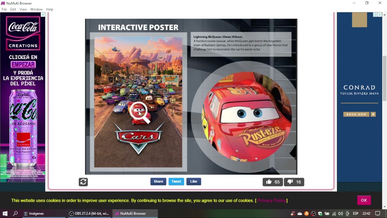 Cars Interactive Poster Gameplay