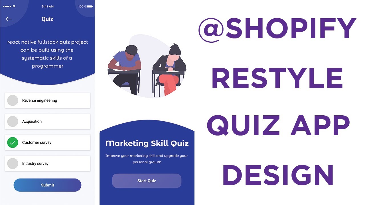 Shopify Restyle React Naitve Quiz app design project tutorial