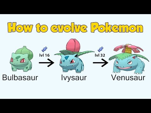 How To Evolve Pokémon - Generation 1 Kanto (Animated Sprites)