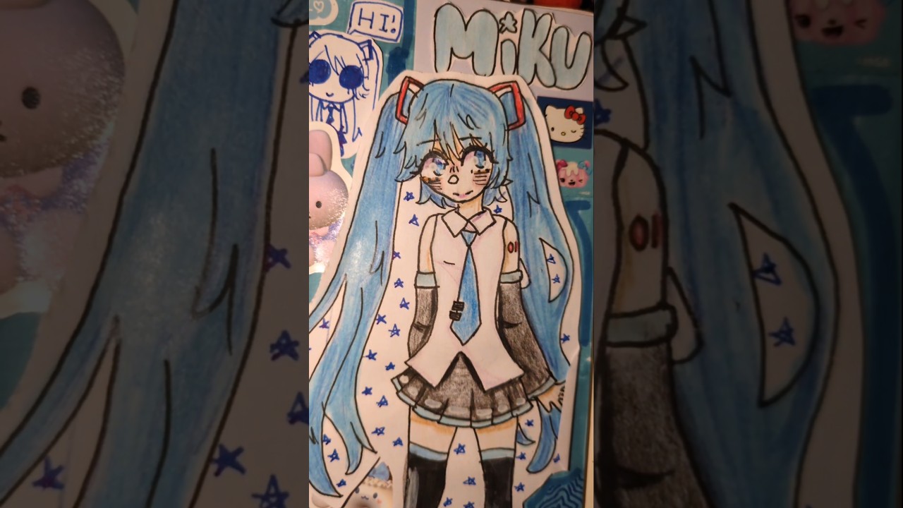 MIKU SKETCHBOOK PAGE :P #art #artdrawing #silly #hehe #miku #hatsunemiku #yippee #drawing #vocaloid