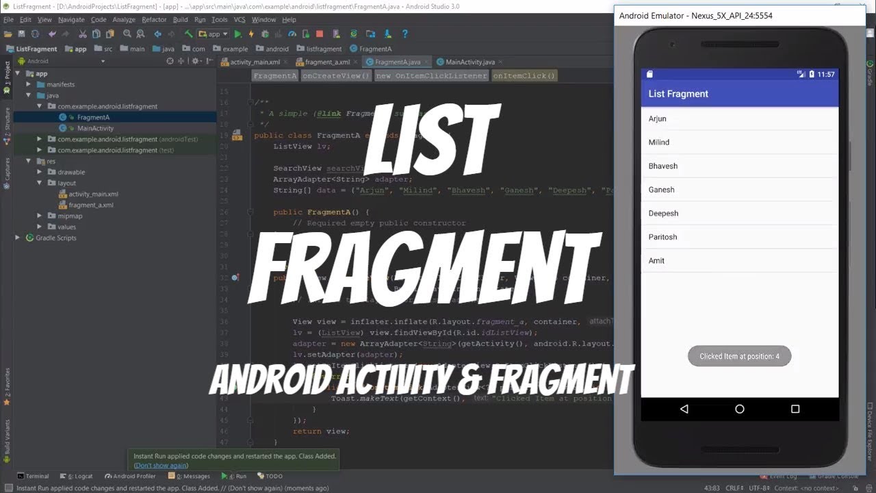 Android Activity & Fragment Tutorial 40 - List Fragment