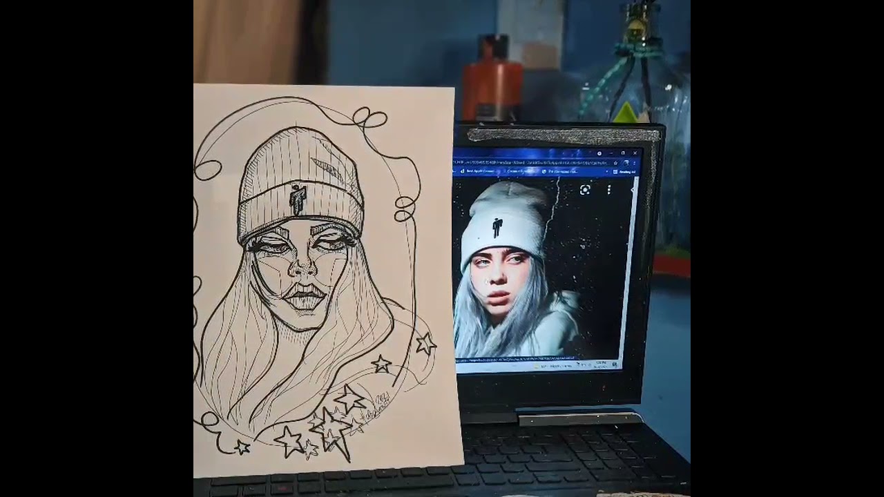 Billie Eilish Coloring page Wip