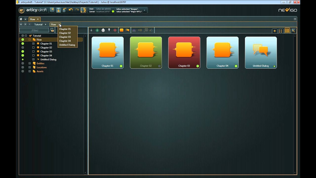 articy:draft 1 Tutorial: #2 - User Interface