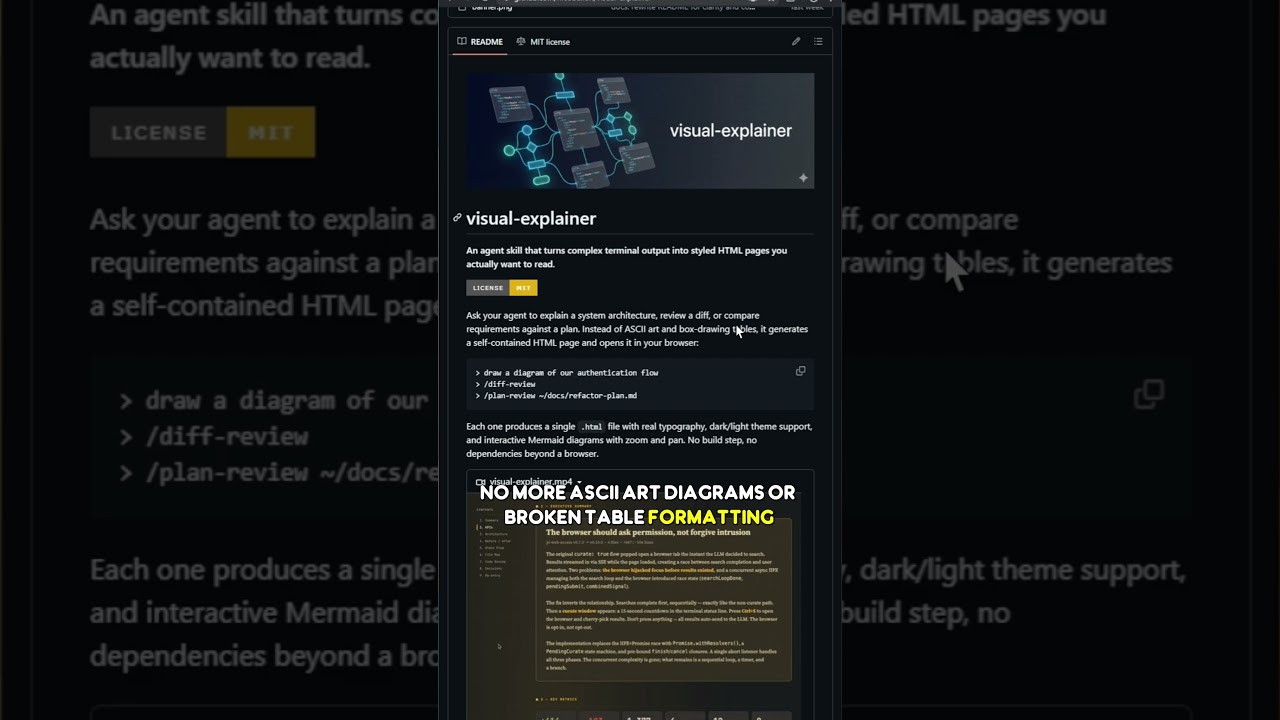 Visual Explainer: an agent skill that turns messy terminal output into styled HTML pages