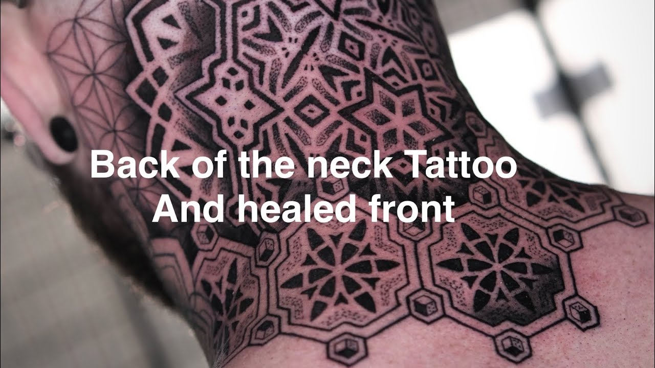 Back of the neck Tattoo // Healed front Mandala / Geometric