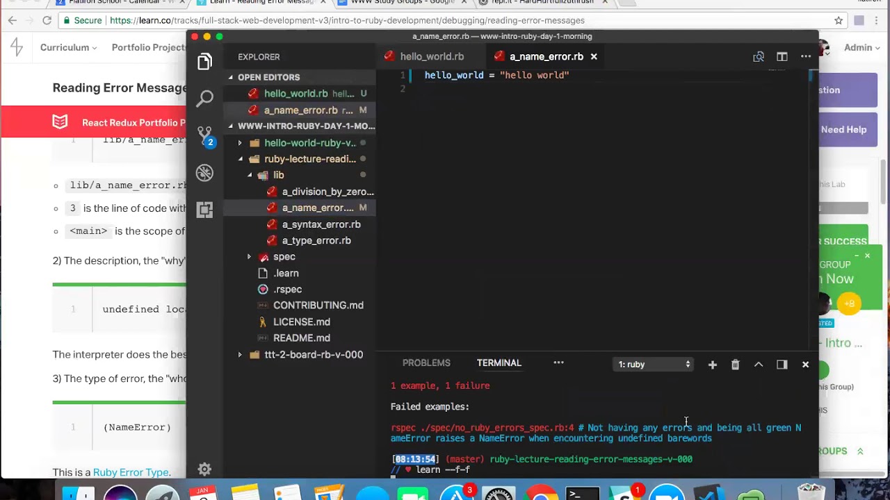 WWW Prep - Intro to Ruby Development - Basics - Part 1 - 1/2/18