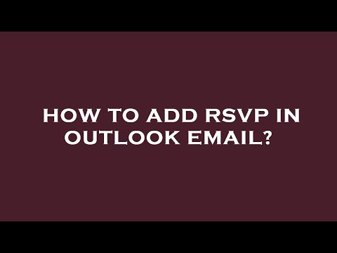 How to add rsvp in outlook email?