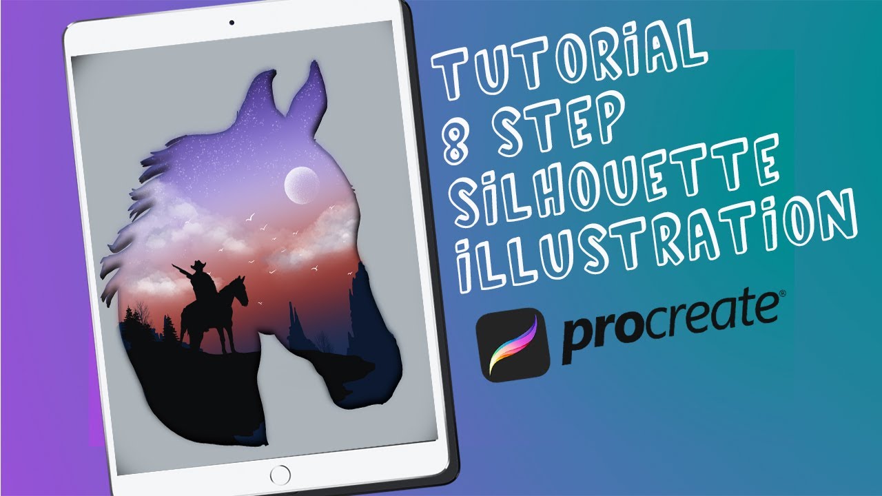 8 Step Digital drawing silhouette Procreate Tutorial
