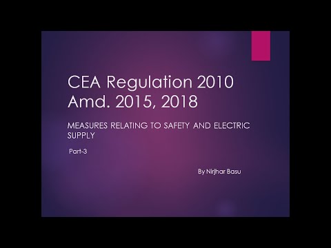 Measures Relating to Safety and Electric Supply Part-3 (CEA Regulation-2010)