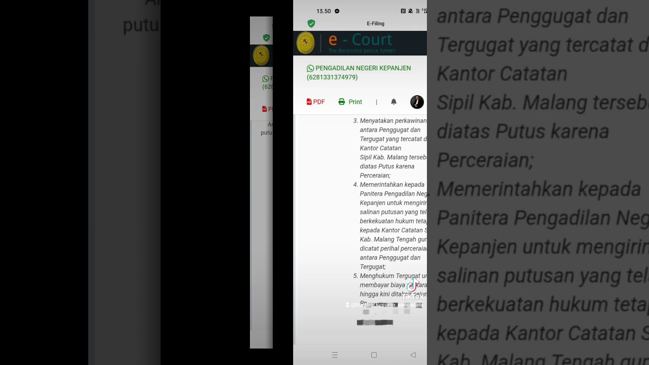 Informasi putusan on-line (e-court), perkara #ceraihindu PUTUS tanpa adanya #aktanikah  dukcapil 🙂⚖️