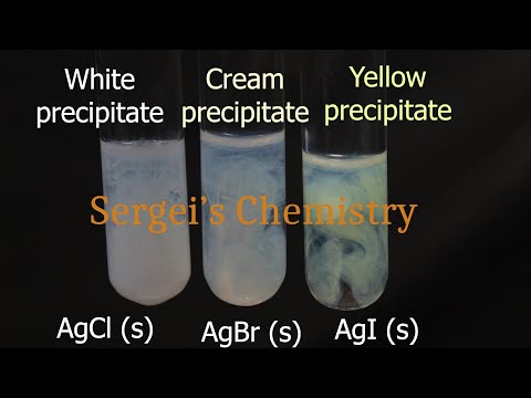 Test for halide ions using silver nitrate; ammonia to distinguish between chloride, bromide, iodide