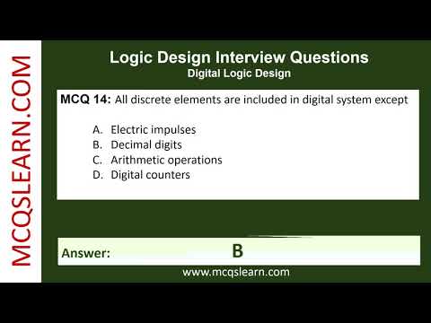 Digital Logic Design Quiz Questions Answers PDF | Logic Design Notes | Class 9-12 Ch 1-12 Quiz | App