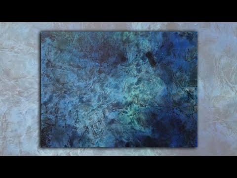 Painting with Plastic Wrap and Acrylics Abstract Background Painting Tutorial