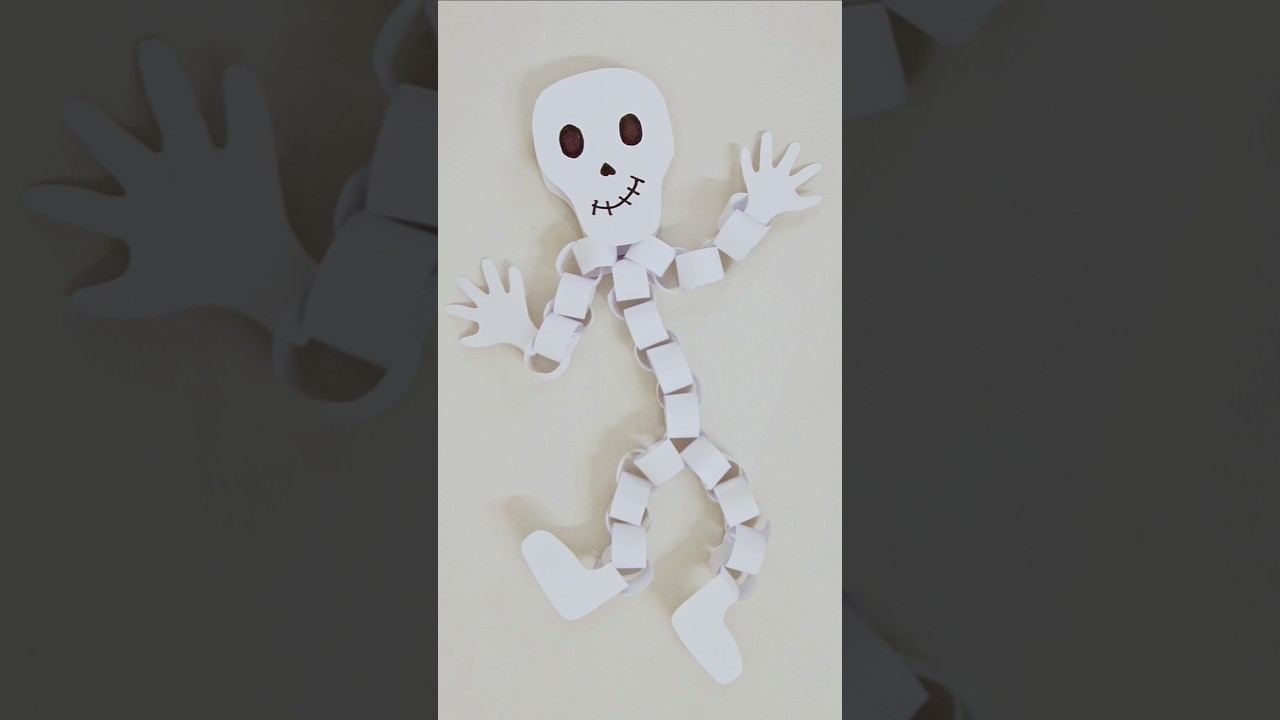 Paper skeleton Easy fun craft ideas #craftchutney2 #papercraft #craft #halloween #shorts #fun