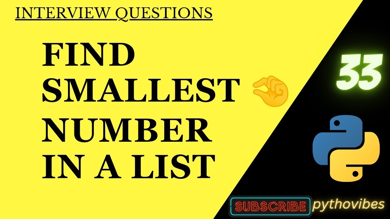 how to find smallest number in list python #interview #python @pythonvibes_
