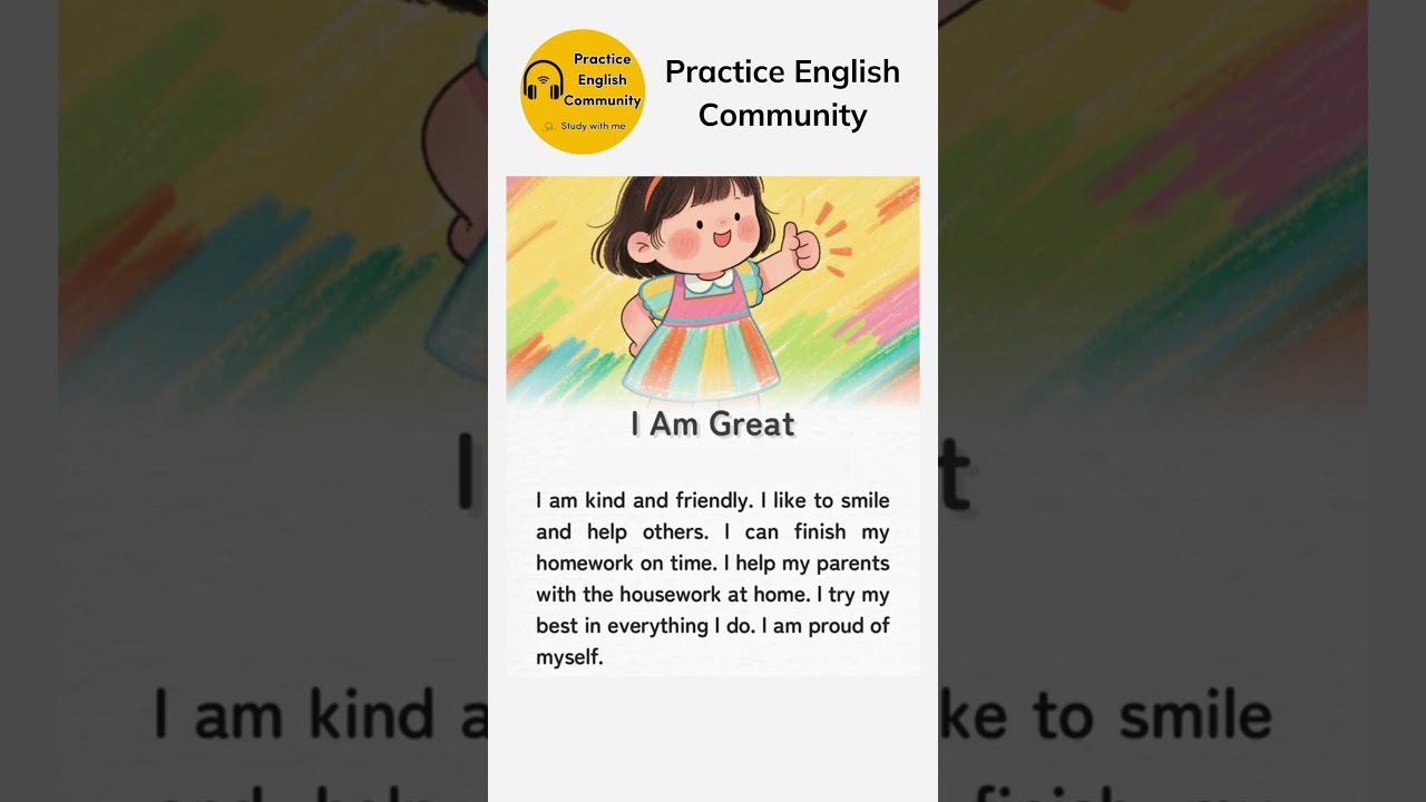 Practice Shadowing: English Listening Practice – I Am Great | Short ...