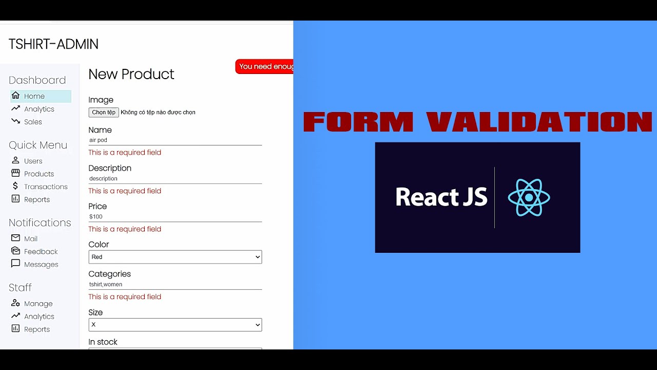 ReactJS: Form Validation