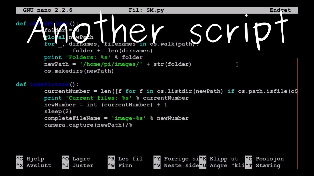 Raspberry Pi Stop Motion on a boat, another Python Script