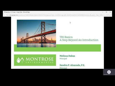 Montrose Environmental, TRI Basics - A Step Beyond An Introduction, Sandra Alvarado, Melissa Dakas