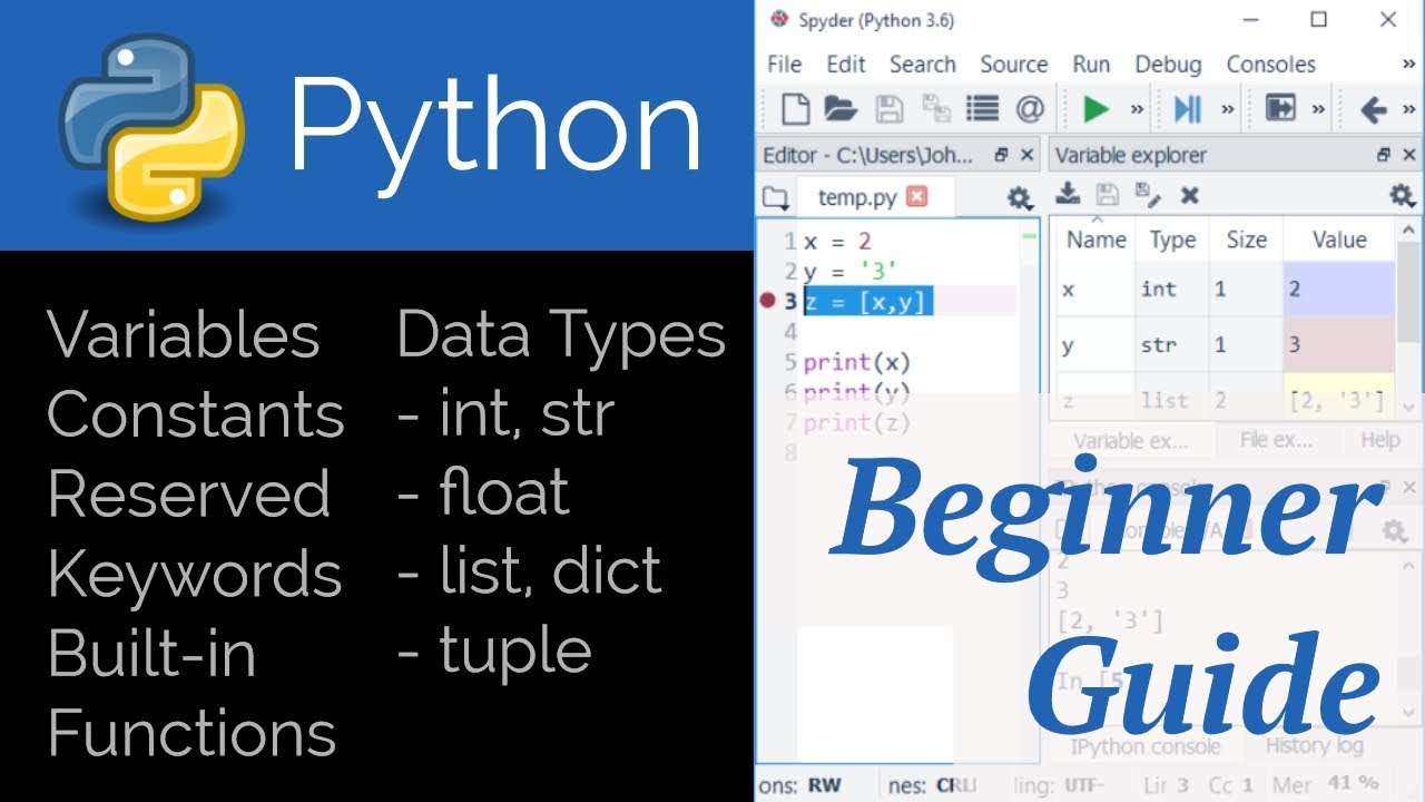 Python for Beginners with Spyder IDE