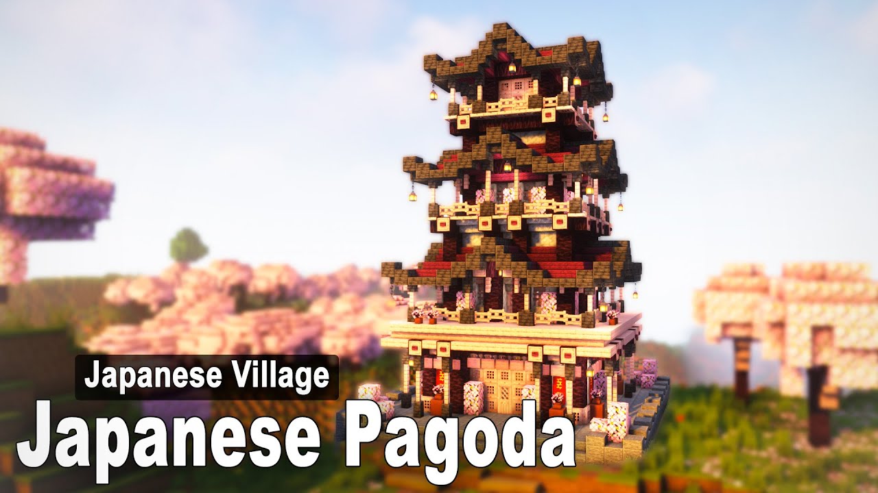 Minecraft: How to build a Japanese Cherry Pagoda | Tutorial - Minecraft ...
