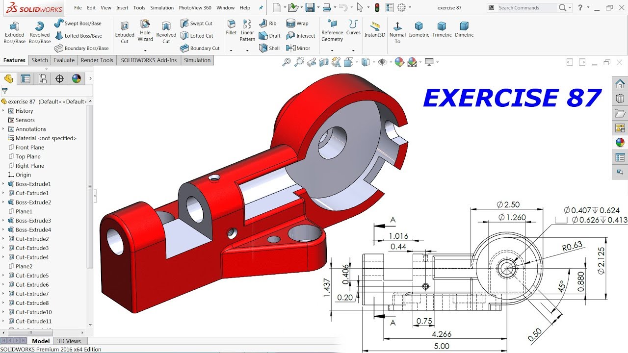 SolidWorks Advanced Tutorial exercise 87