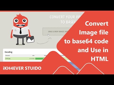 How to convert image file to base64 code and use it in your HTML file.
